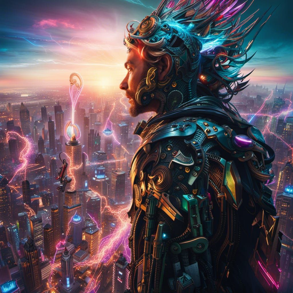 Cyberpunk Sorcerer - AI Generated Artwork - NightCafe Creator