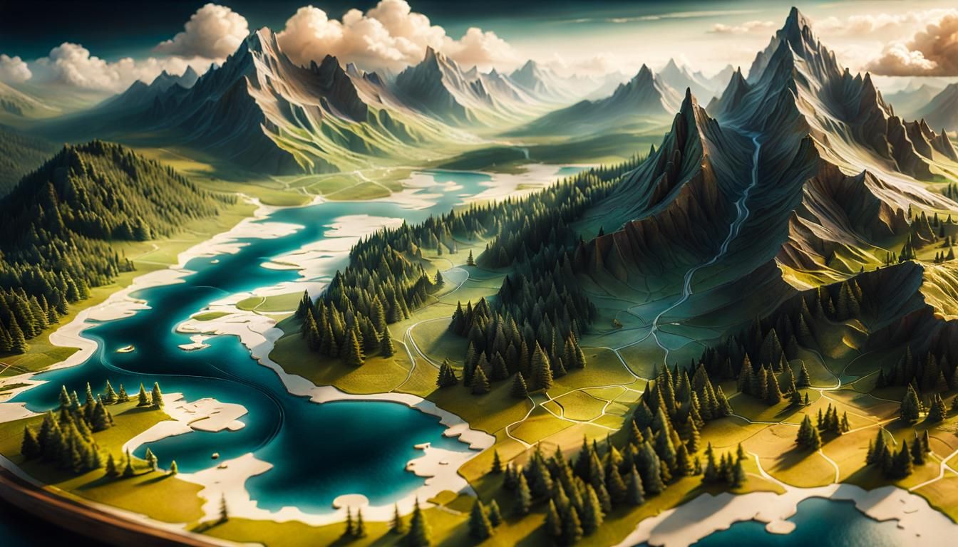 3D Map - AI Generated Artwork - NightCafe Creator