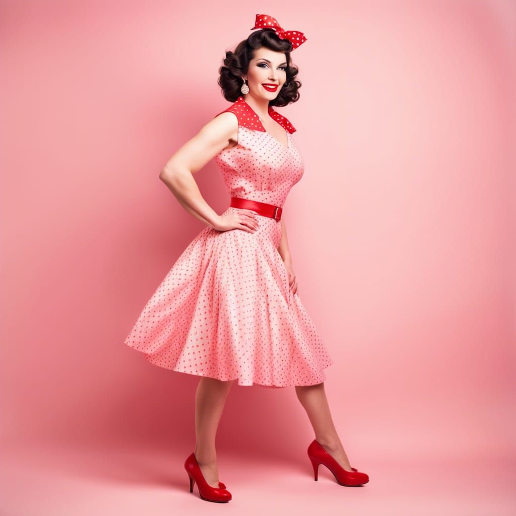 Crossdresser dressed like a pinup girl - AI Generated Artwork - NightCafe Creator