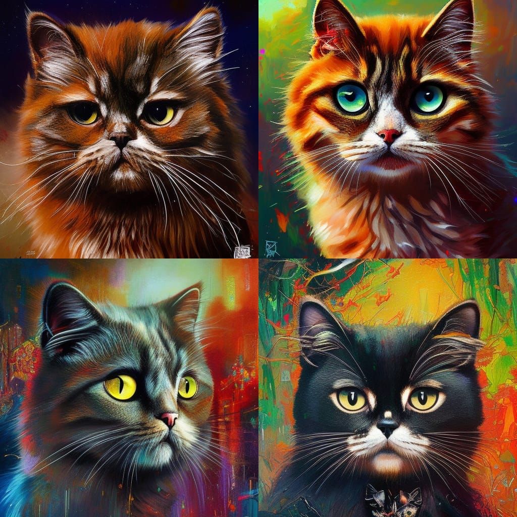 Chibified Persian cats - AI Generated Artwork - NightCafe Creator