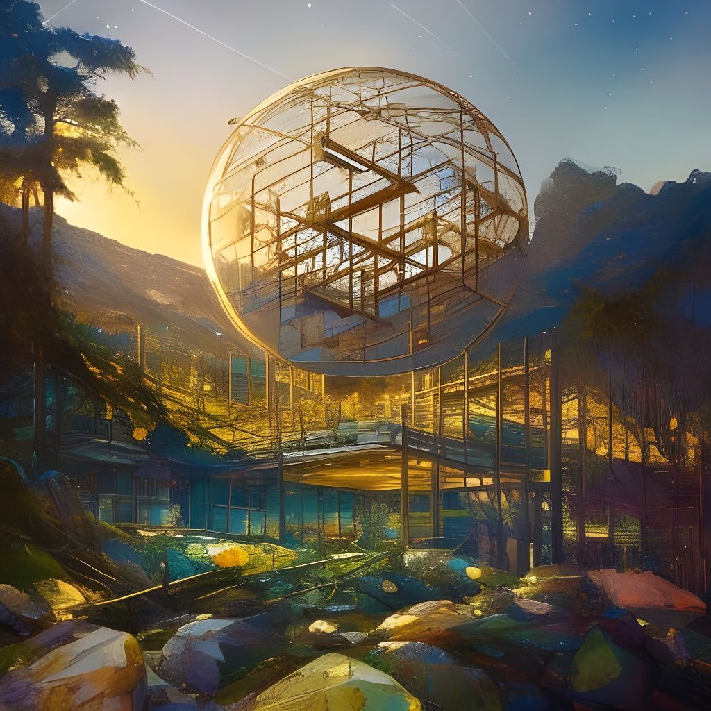 House w/ Observatory Sphere - AI Generated Artwork - NightCafe Creator