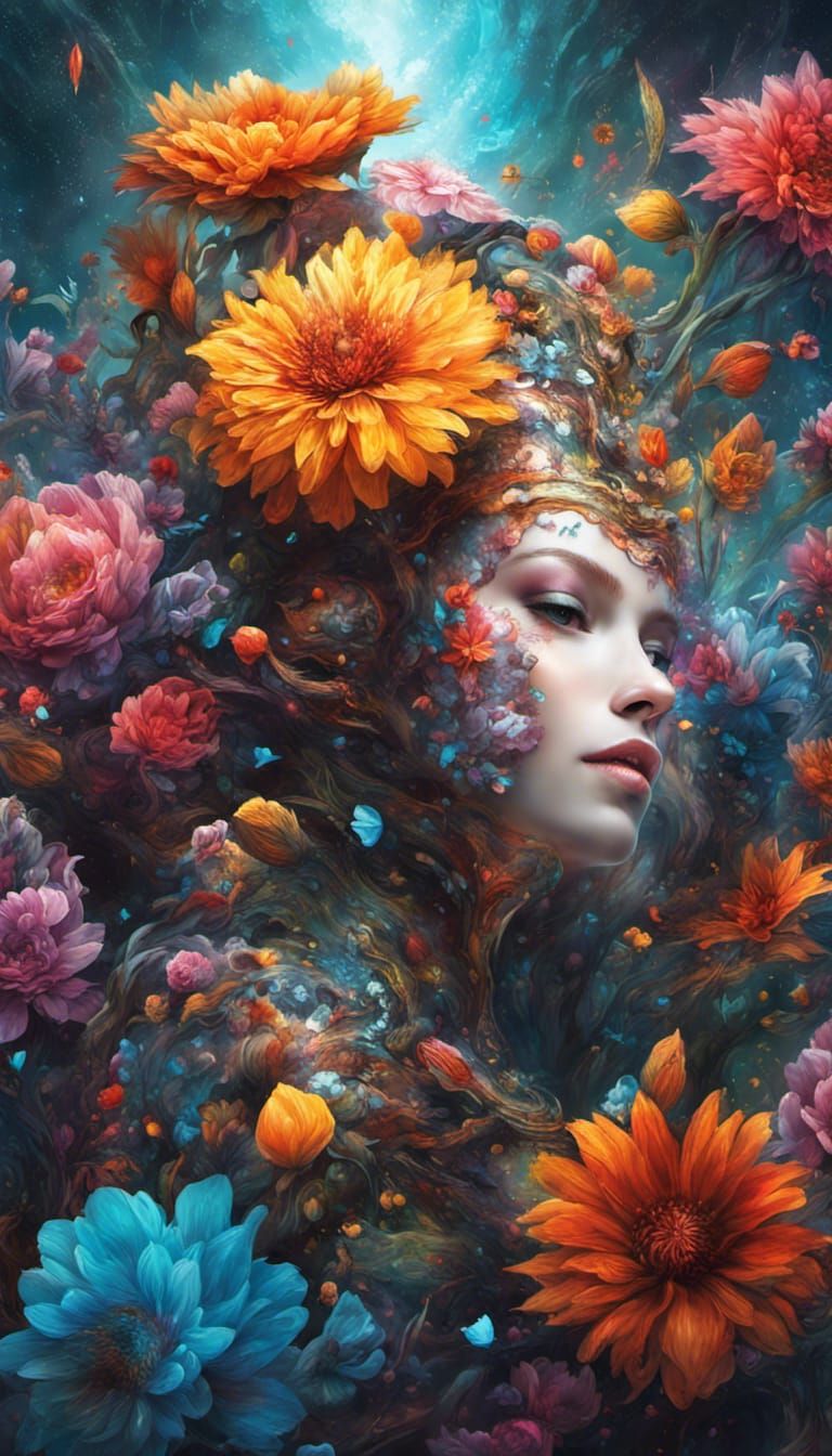 Entity of flowers - AI Generated Artwork - NightCafe Creator