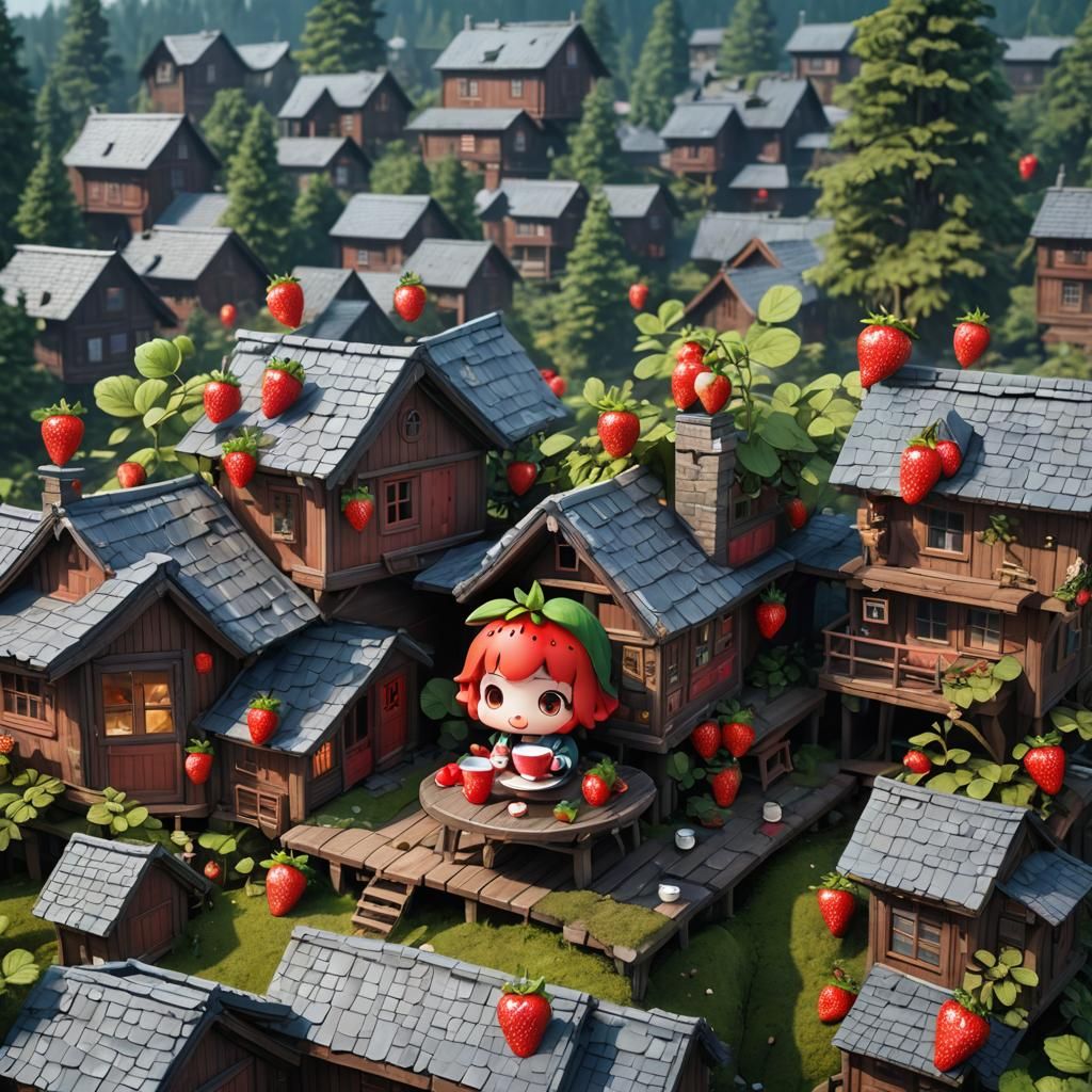 strawberry city - AI Generated Artwork - NightCafe Creator