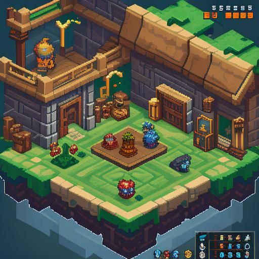 Game Design - Isometric Level - AI Generated Artwork - NightCafe Creator