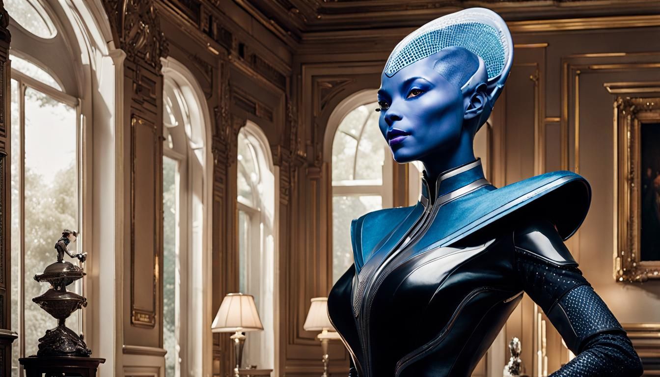 Female Blue Alien Visiting Earth - AI Generated Artwork - NightCafe Creator