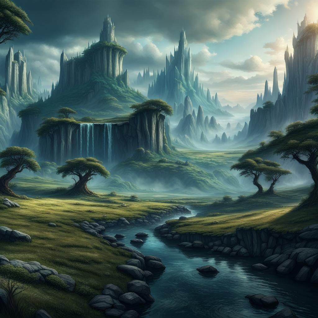 Fantasy landscape (B) - AI Generated Artwork - NightCafe Creator