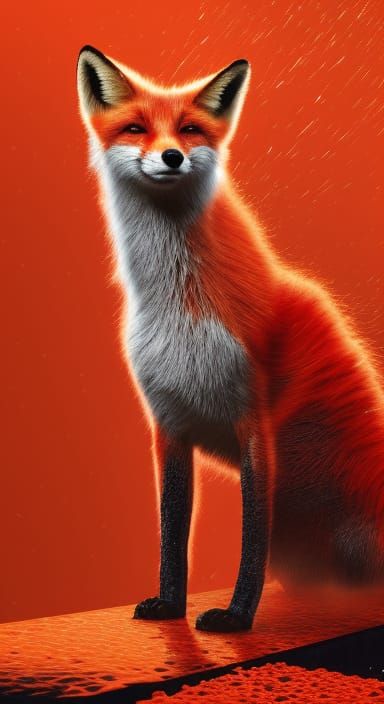 Red Hot Lava Display™️ showing a posh fire fox (#2) - AI Generated ...