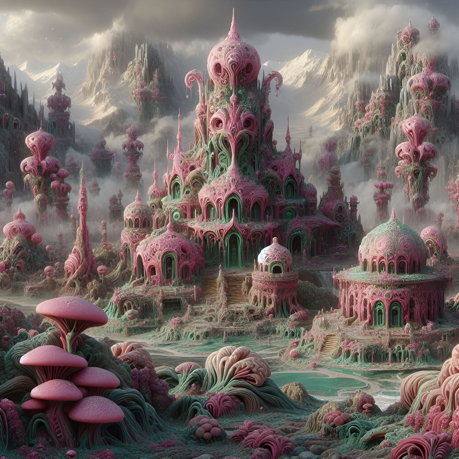 Alienic Colony in a Alien Planet - AI Generated Artwork - NightCafe Creator