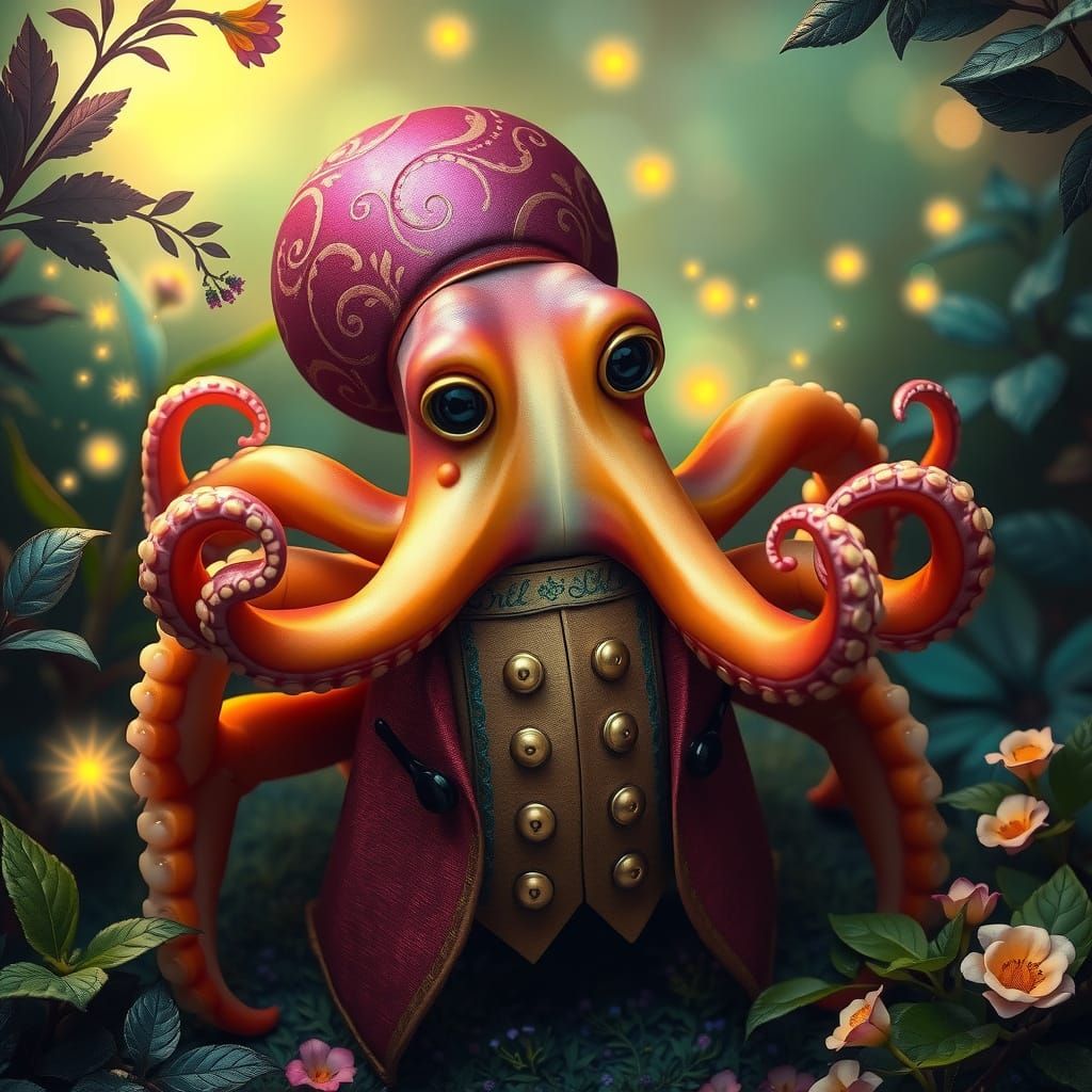 Surreal Octopus-Spider Hybrid in Whimsical Garden ... - AI Art