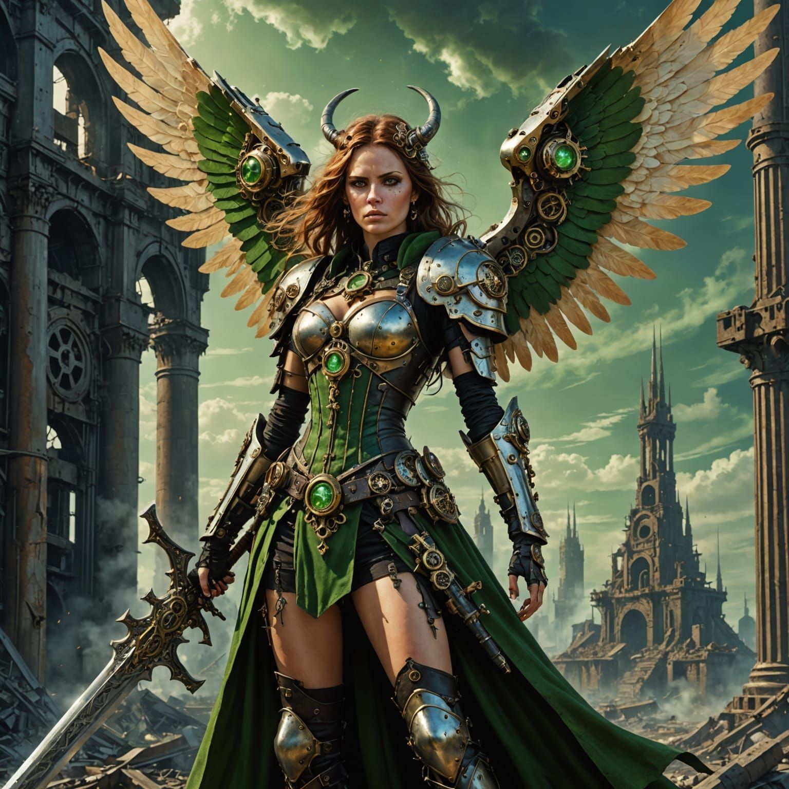 Angel of Death - Celestial Steampunk Warrior Angel of Death