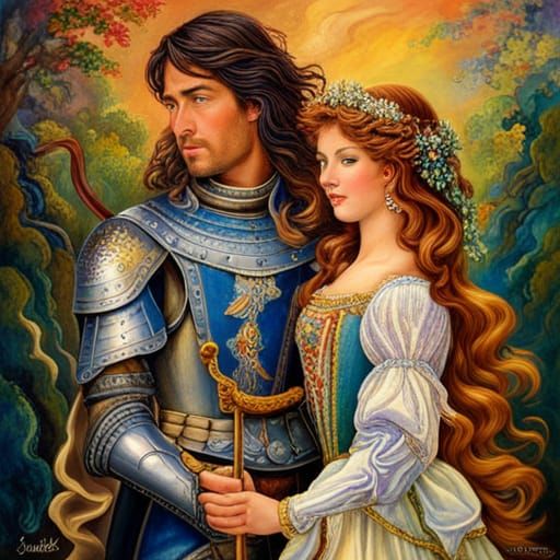 Knight and maiden - AI Generated Artwork - NightCafe Creator