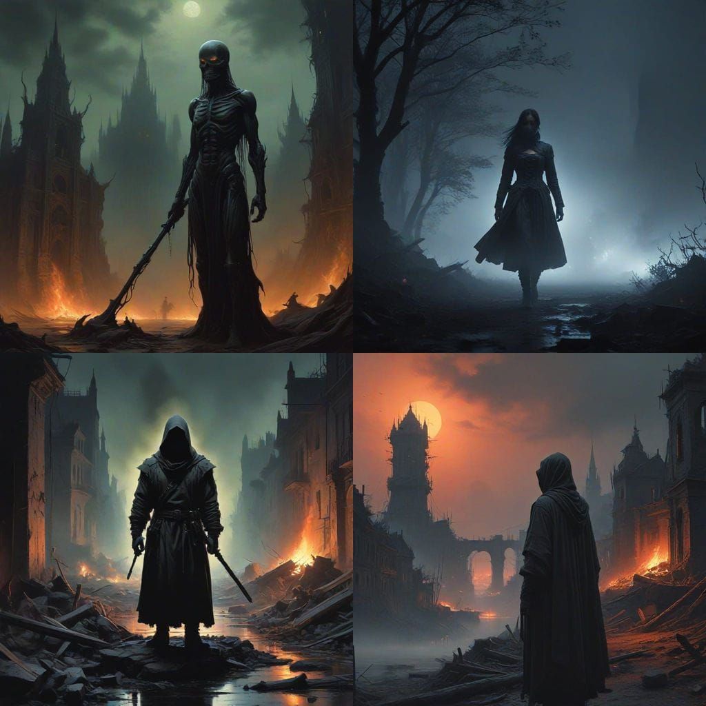 Gritty Fantasy Revolution Scene in Brutalist Style - AI Art