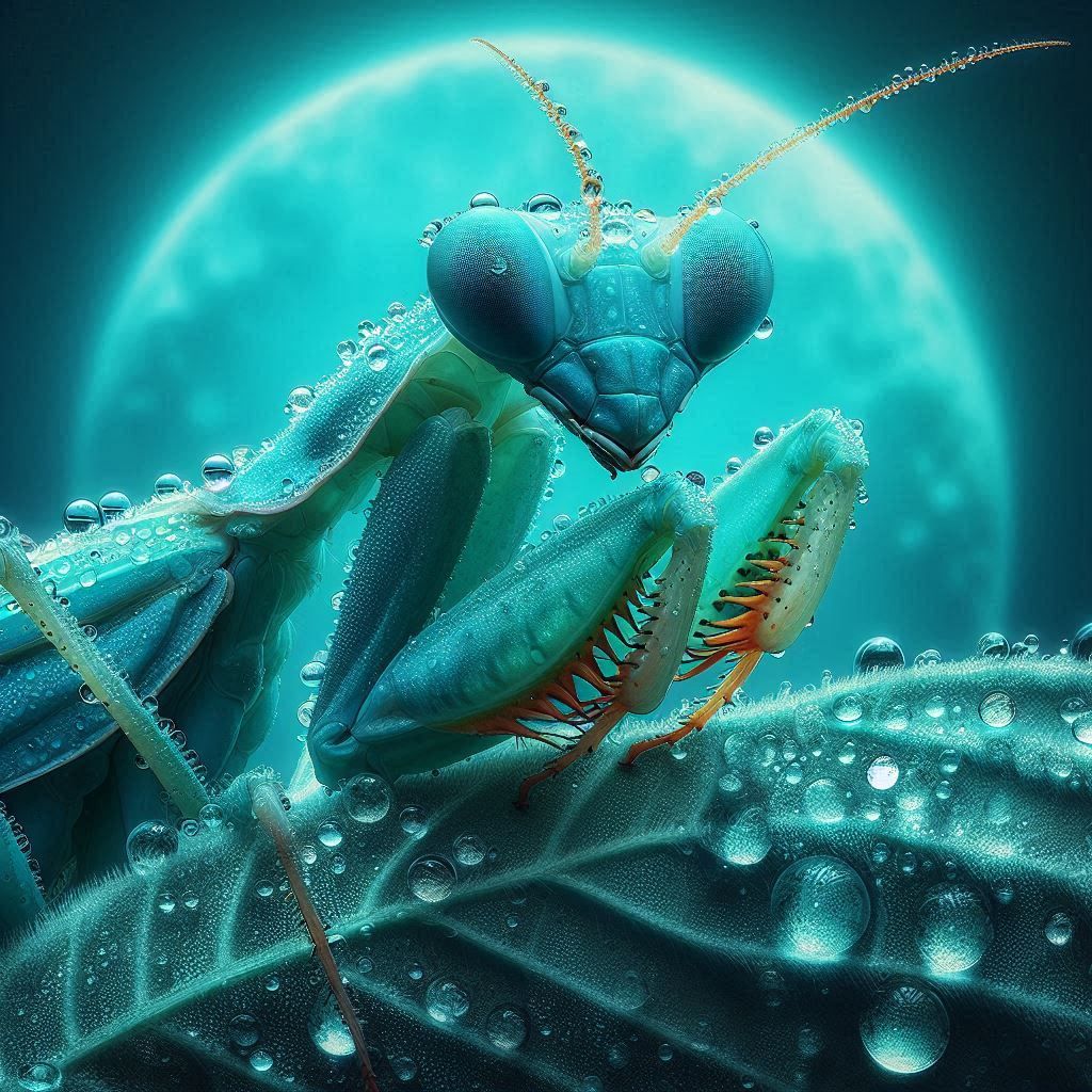 Praying Mantis in Moonlight - AI Generated Artwork - NightCafe Creator