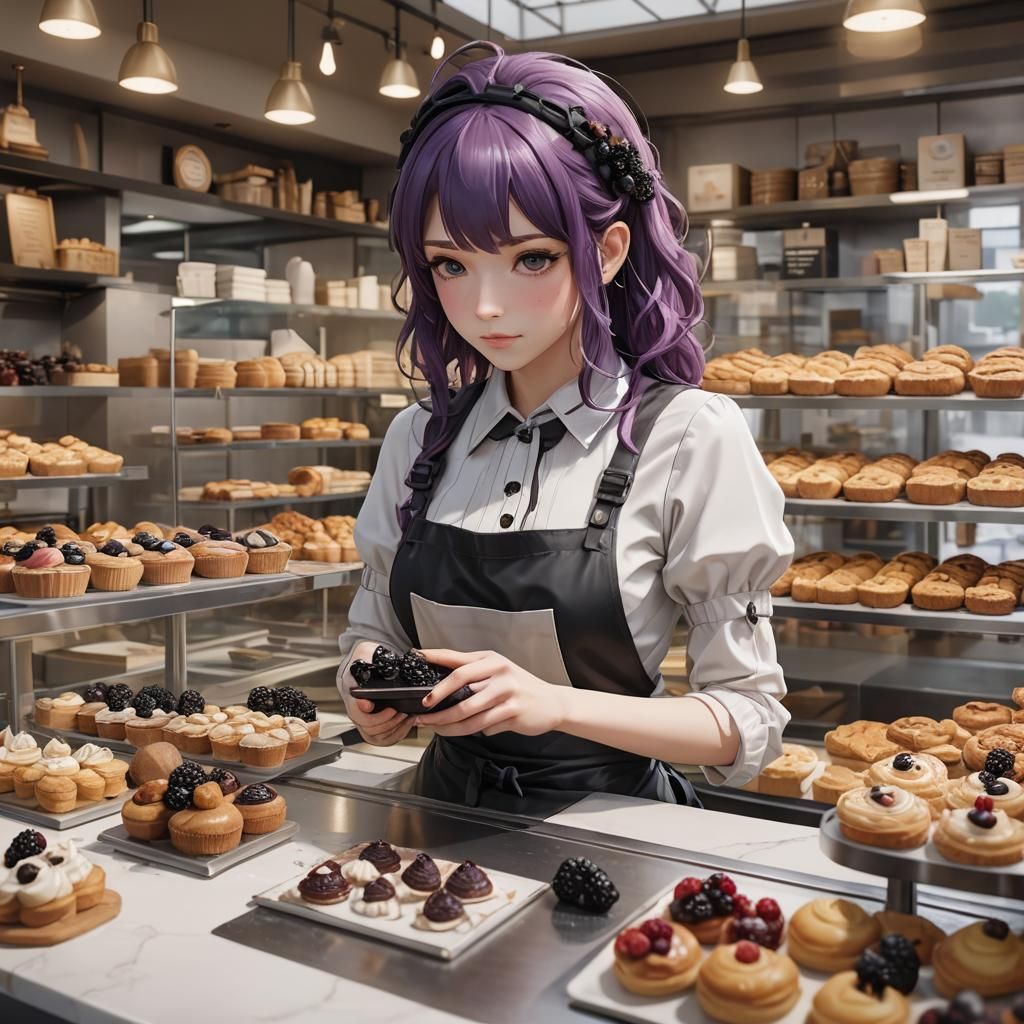 A Girl Working at a Bakery - 3 - AI Generated Artwork - NightCafe Creator