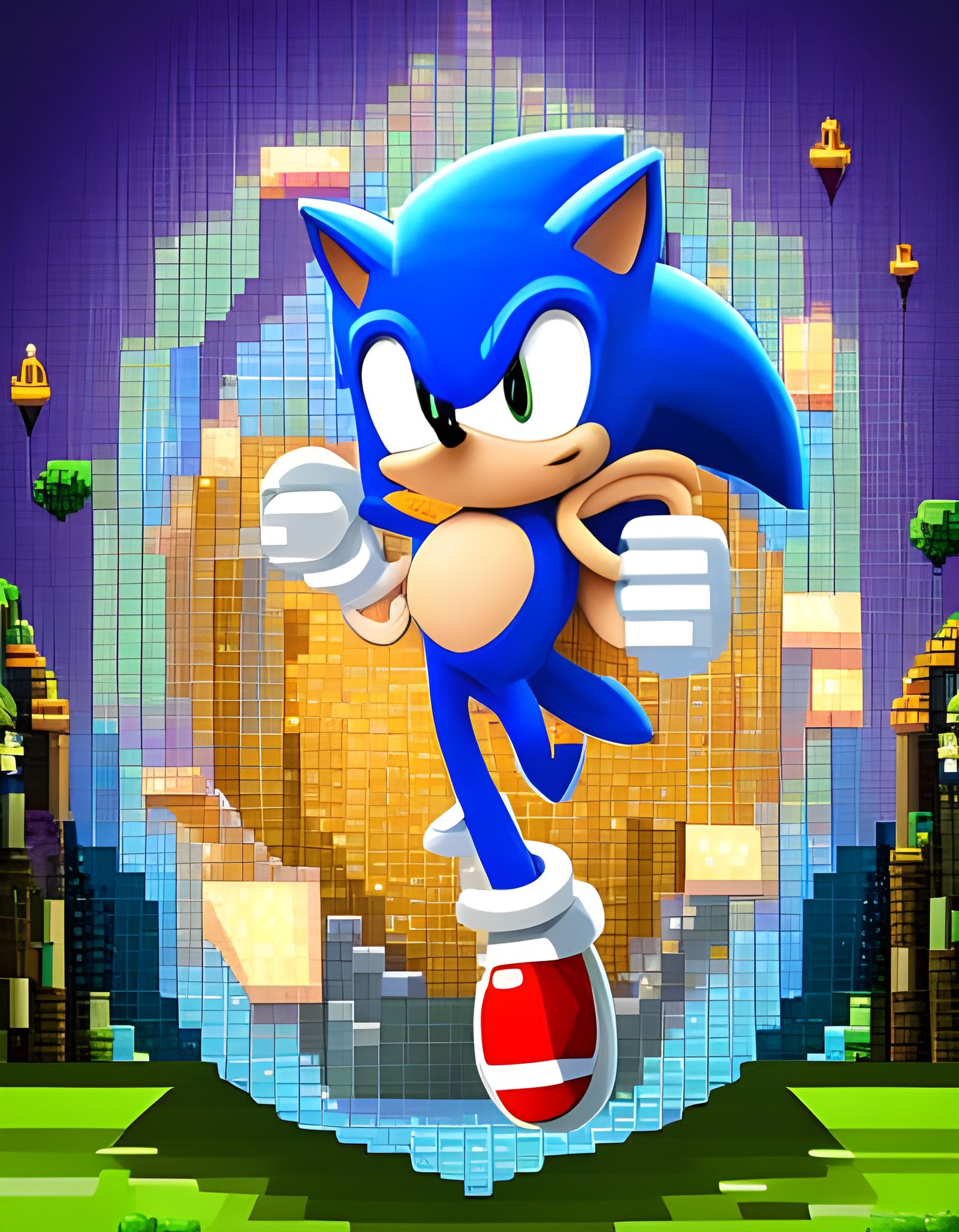 Pixel Sonic 👟 - AI Generated Artwork - NightCafe Creator