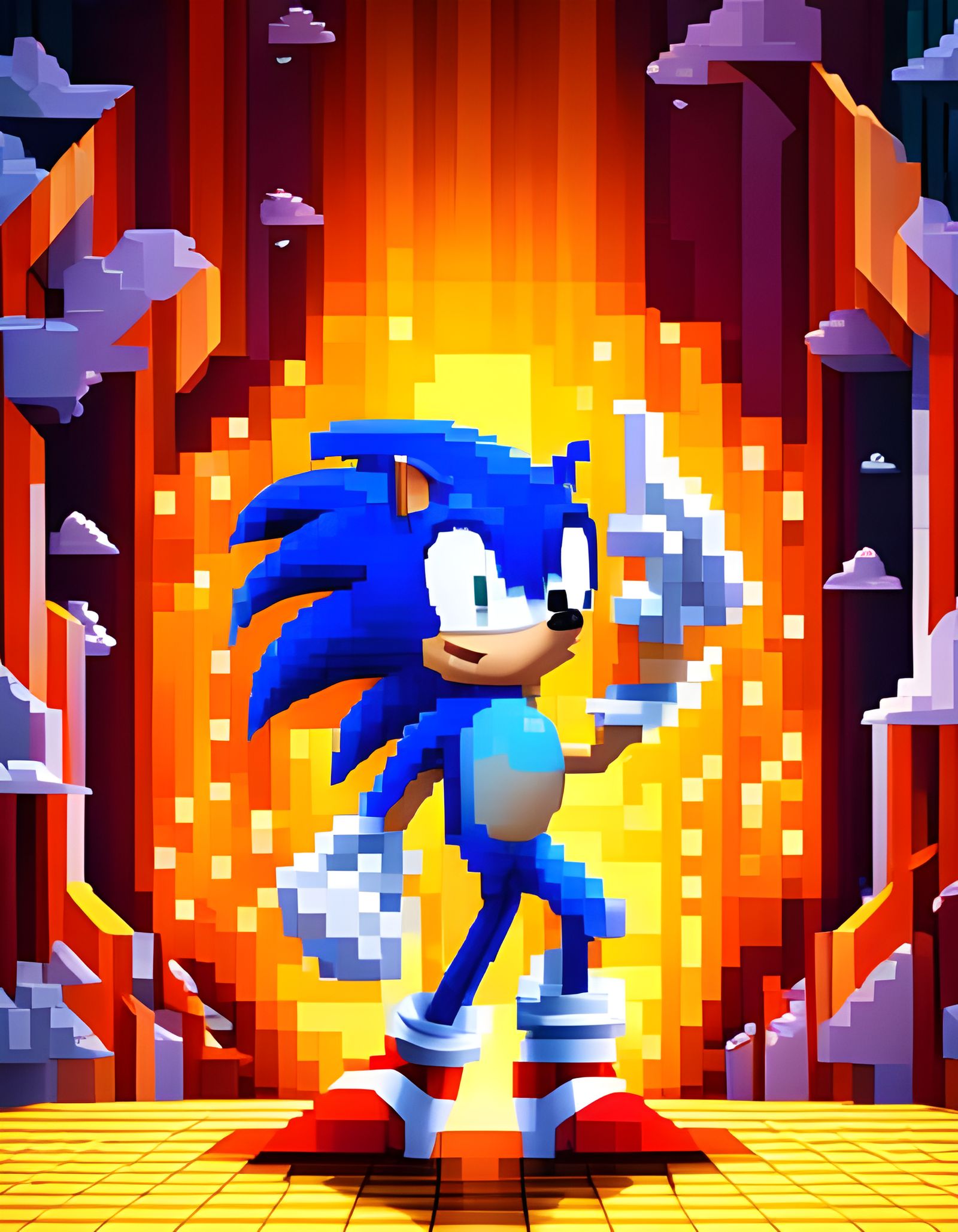 Pixel Sonic 👟 - AI Generated Artwork - NightCafe Creator