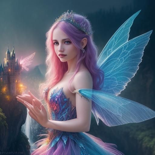 Amazingly Stunningly Beautiful colorful fancy fantasy fairy with ...