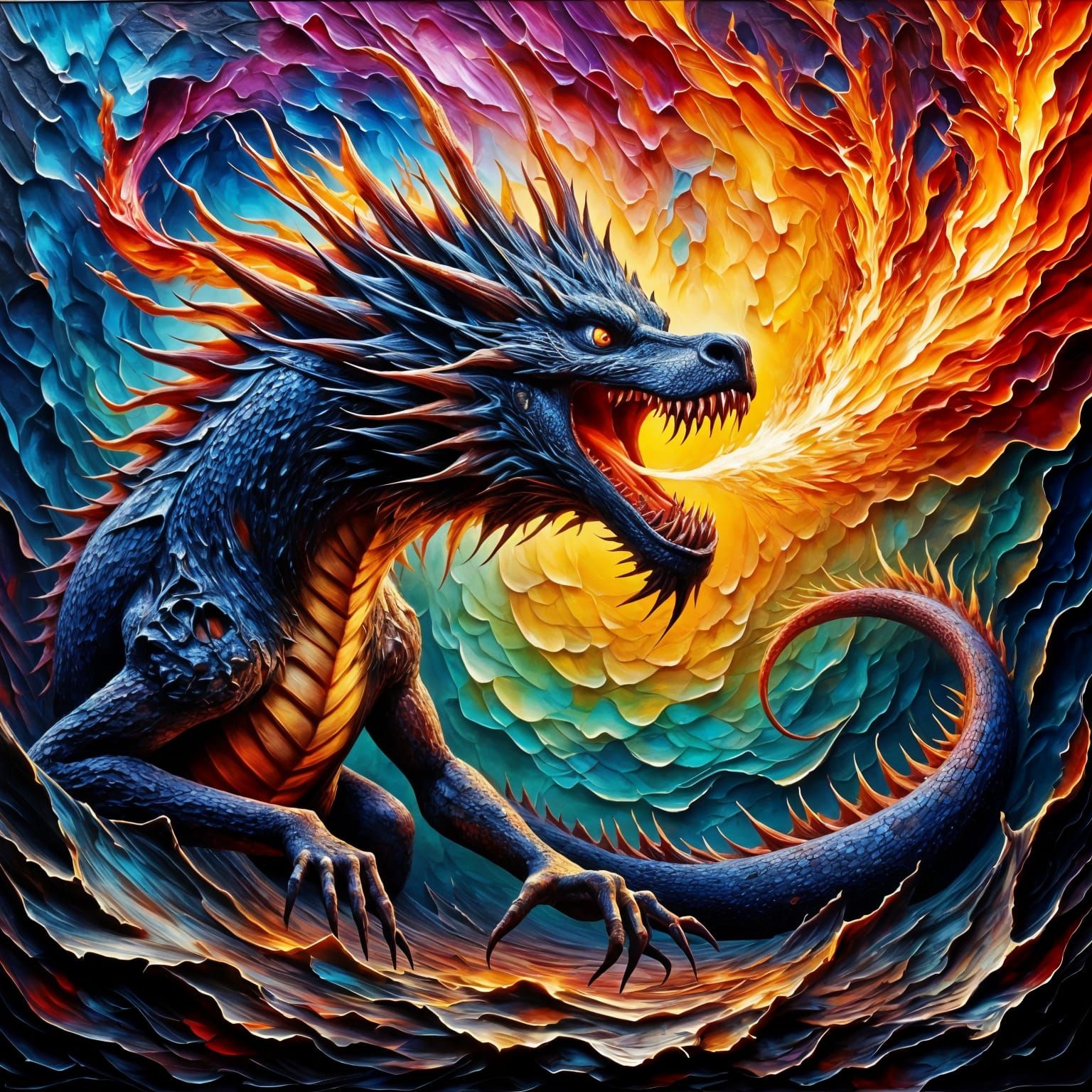 Fire Breathing Dragon Runs Amok - Screaming Fire Breathing D...