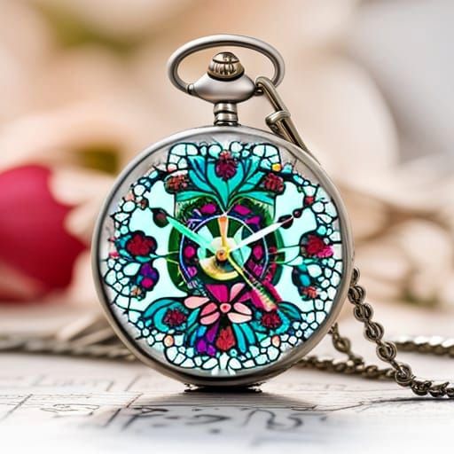 Flowery clock Face - AI Generated Artwork - NightCafe Creator