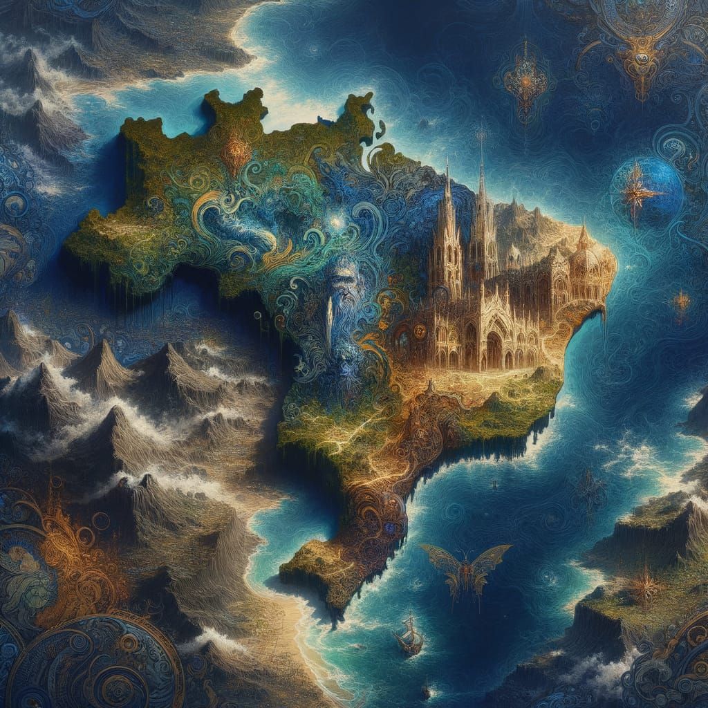 a dark age style map of brazil - Dark Age Fantasy Map of ...