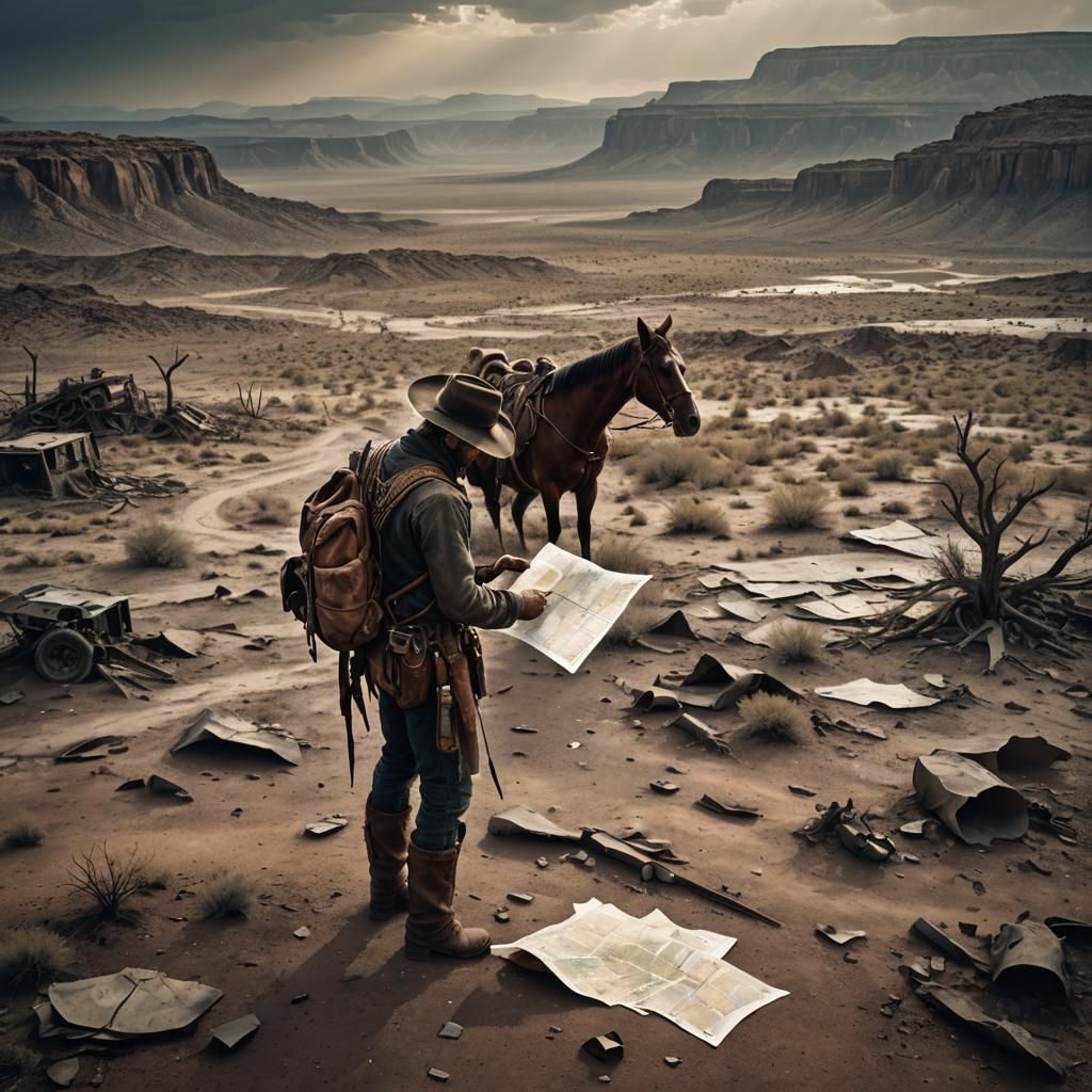 A post-apocalyptic cowboy - AI Generated Artwork - NightCafe Creator