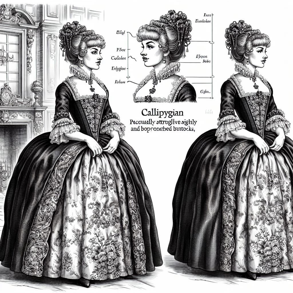 Full length Profile of a 1640s Callipygian woman - AI Generated Artwork ...