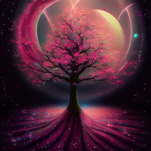 cosmic cherry blossoms - AI Generated Artwork - NightCafe Creator