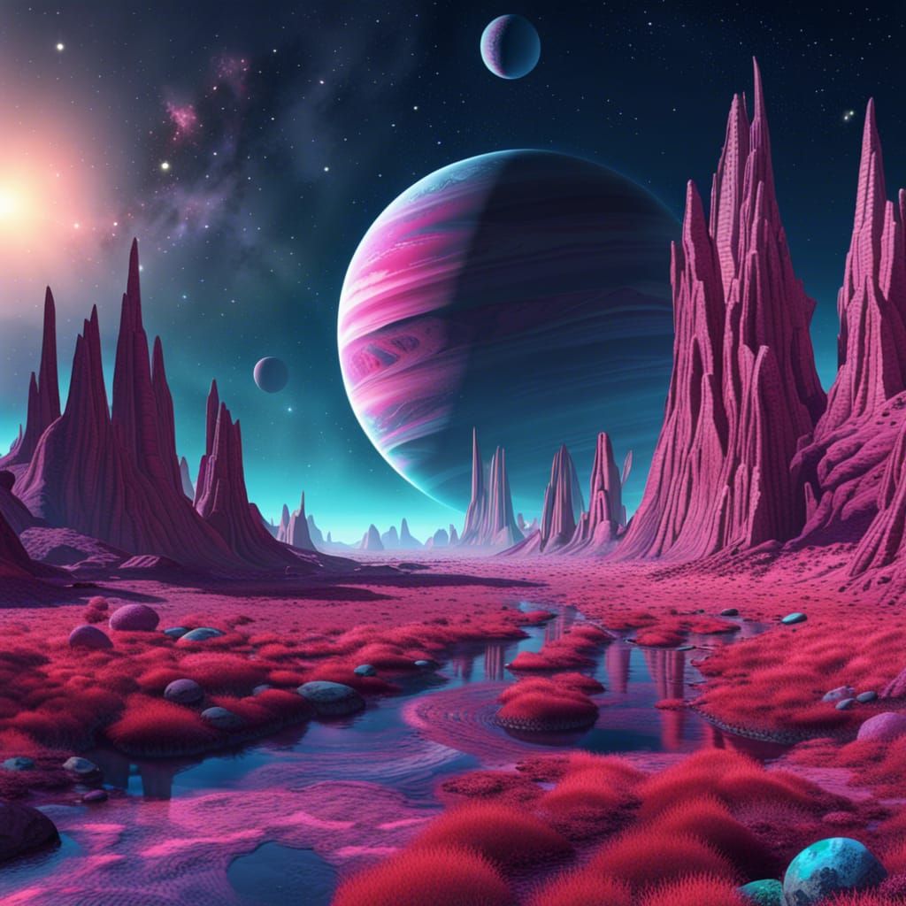 The Pretty alien Planet-2 - AI Generated Artwork - NightCafe Creator