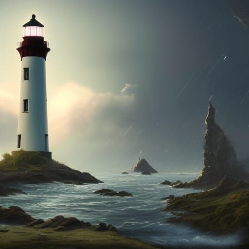modern realistic unique lighthouse - AI Generated Artwork - NightCafe ...