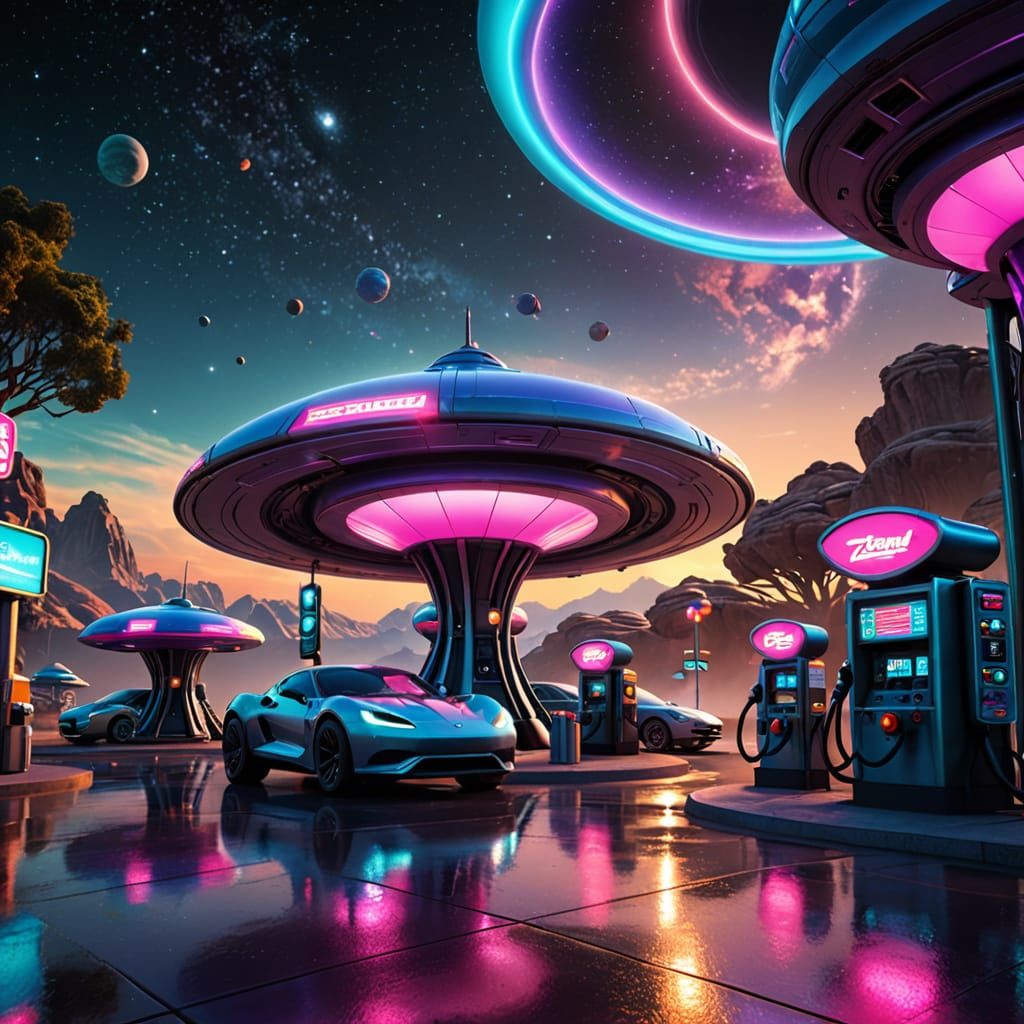 Futuristic Alien Gas Station - Futuristic Alien Gas Station