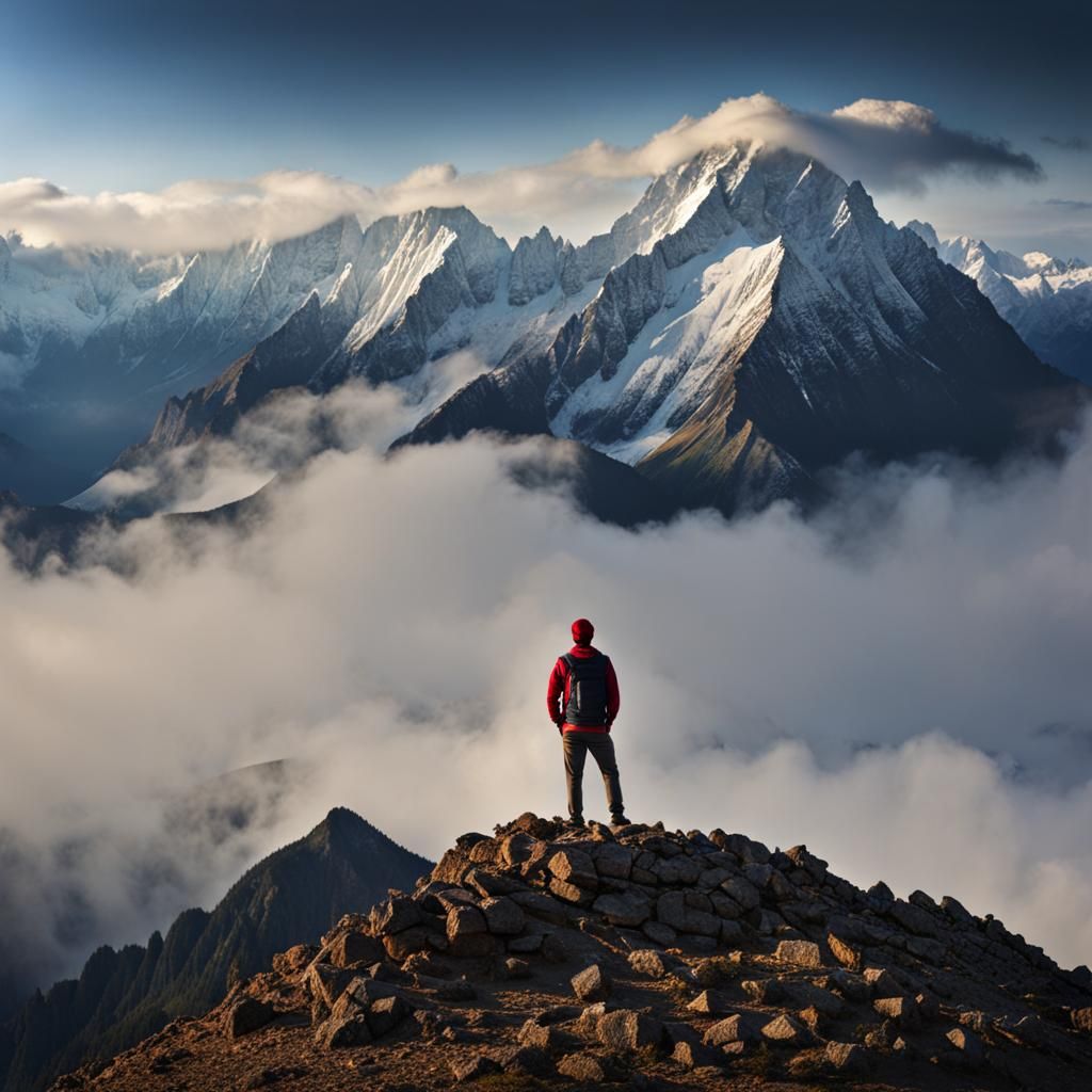 A man stand on a mountain name Aadi - AI Generated Artwork - NightCafe ...