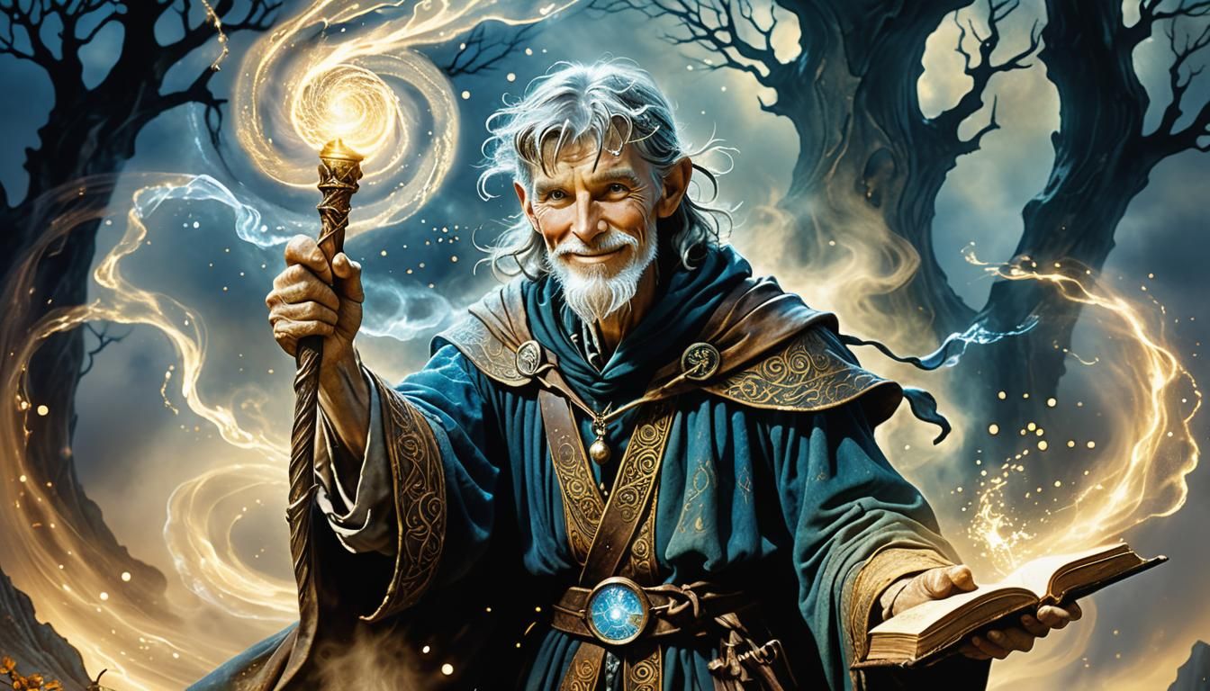 The Wise Merlin, Breaking Spells and Freeing the E... - AI Art