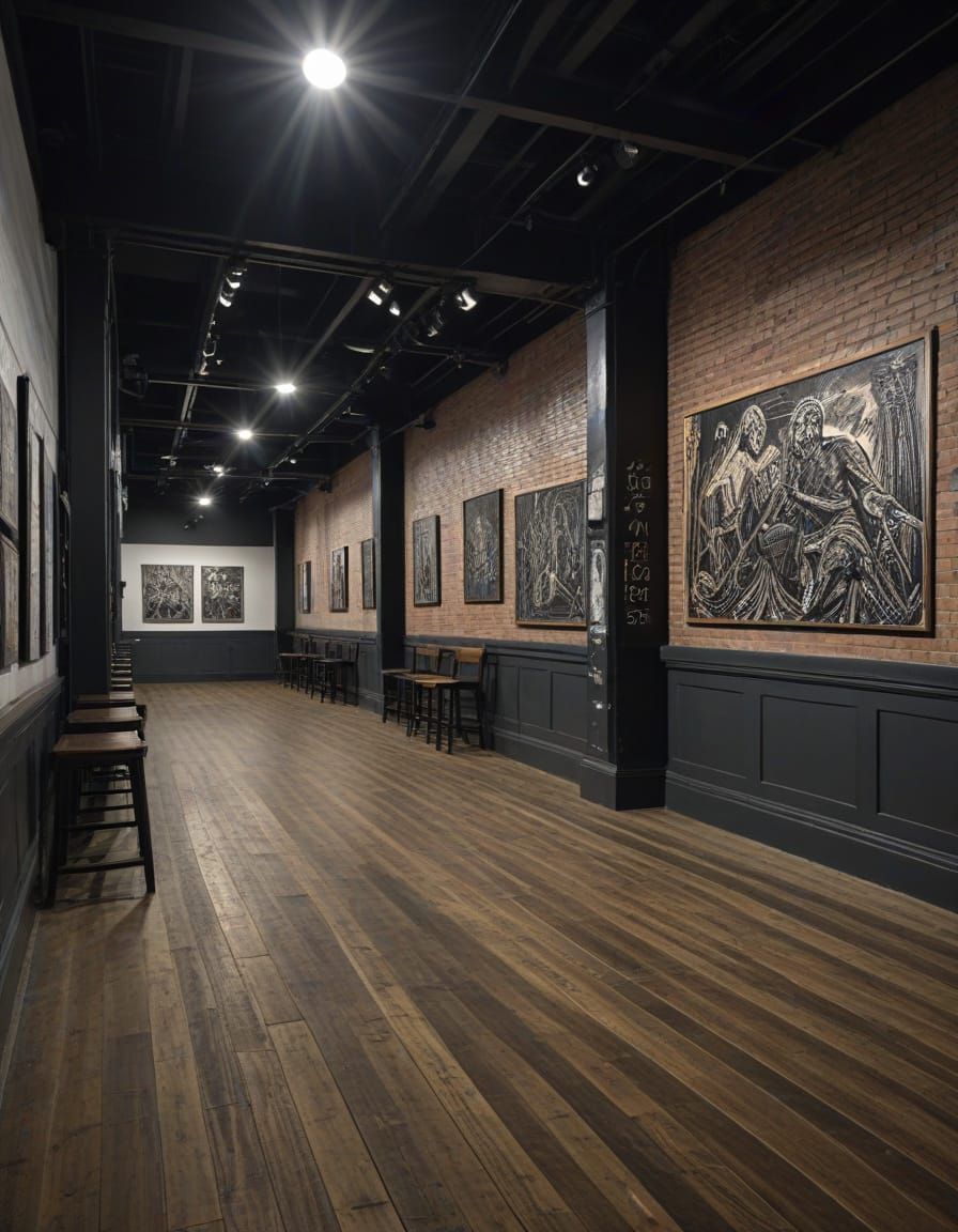 Gritty City Streets in Ashcan Style Woodcut - AI Art