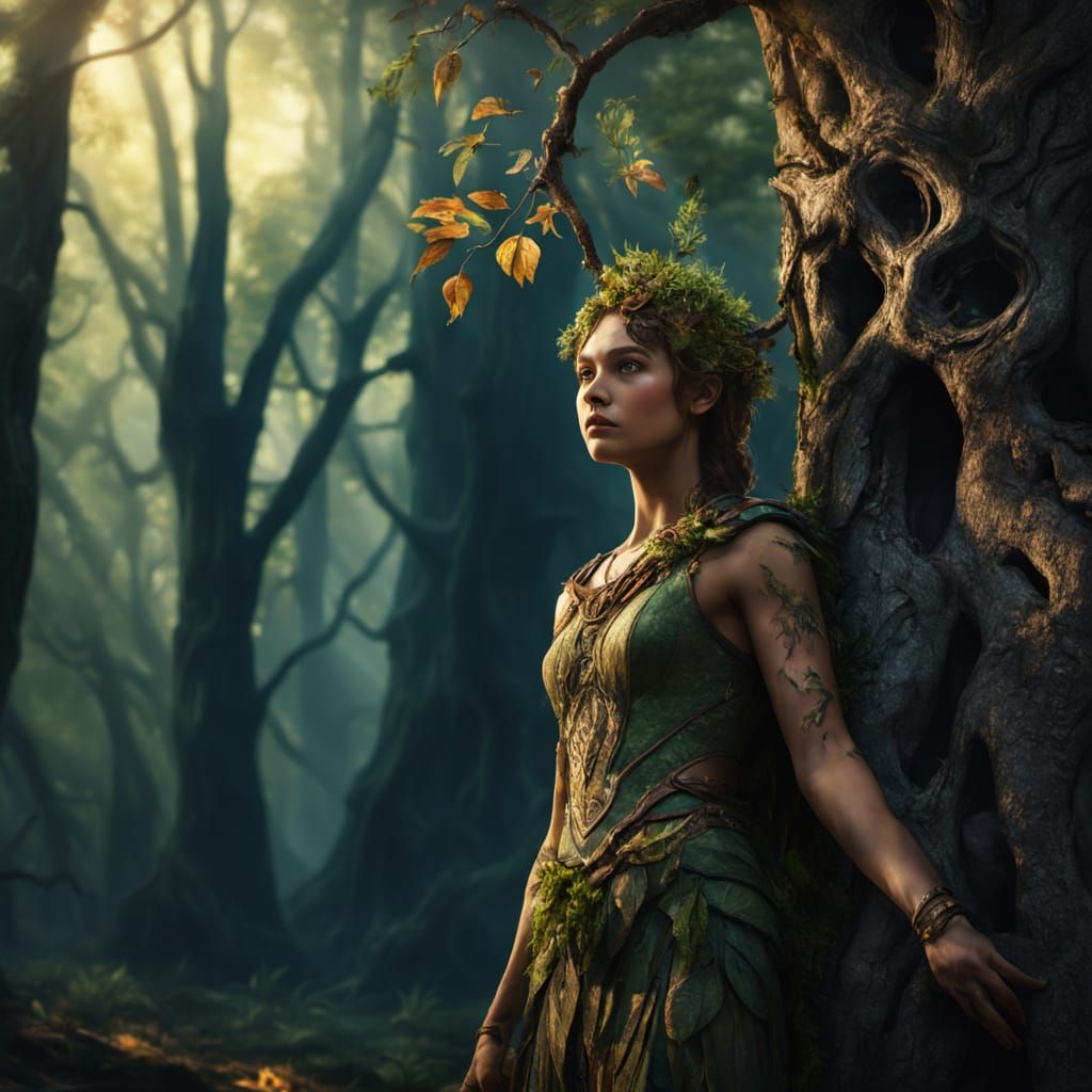 Dryad Forest Protector Concept Art - AI Art