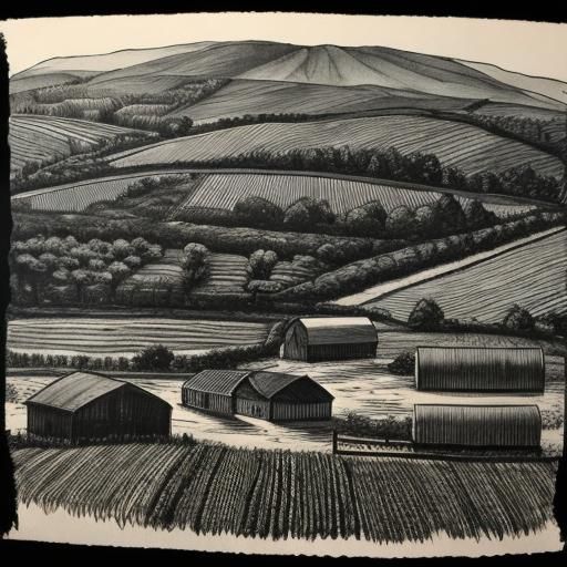 Farm. Ink. Abstract. - AI Generated Artwork - NightCafe Creator