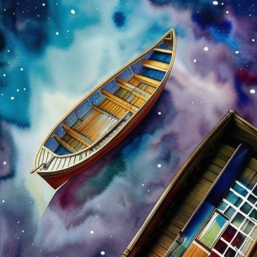 Boat at Night - AI Generated Artwork - NightCafe Creator