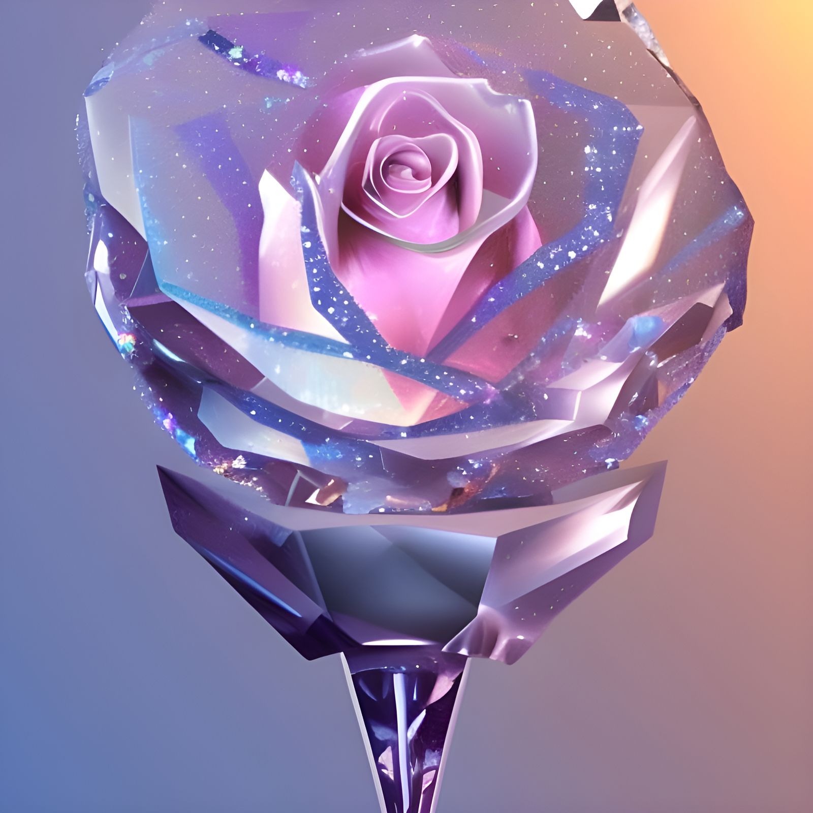 Sparkly crystal rose, rose made of sparkly crystal, gem rose, rose gem ...