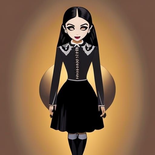 Emoji art, Wednesday Addams - AI Generated Artwork - NightCafe Creator