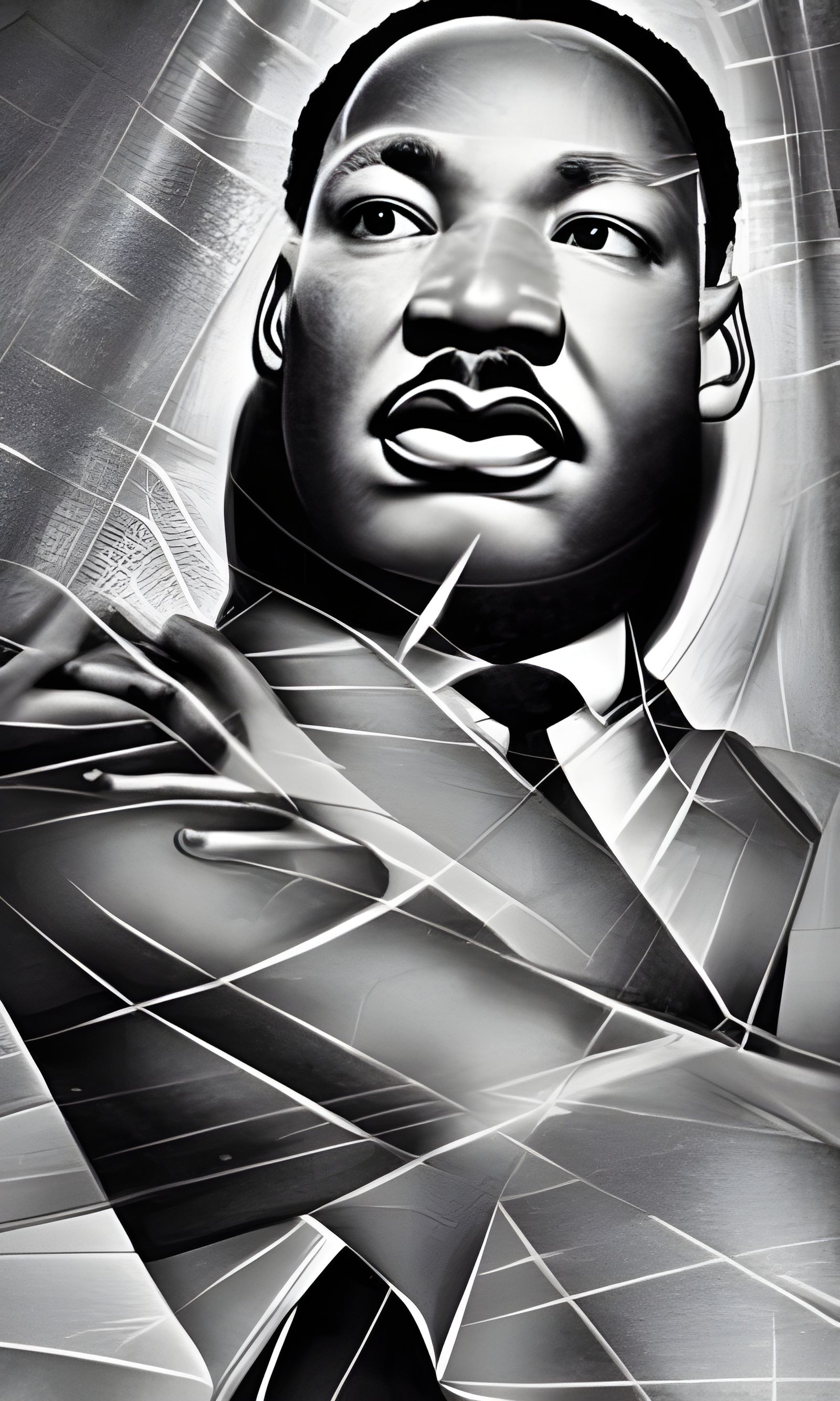 "Martin Luther King, black and white Portrait" - AI Generated Artwork ...