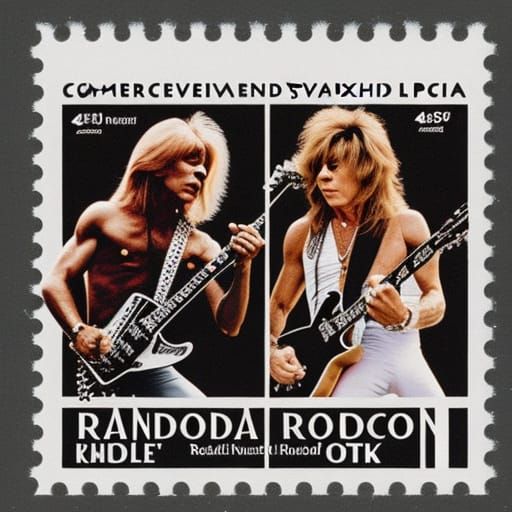 Randy Rhoads Commerative Stamp - AI Generated Artwork - NightCafe Creator