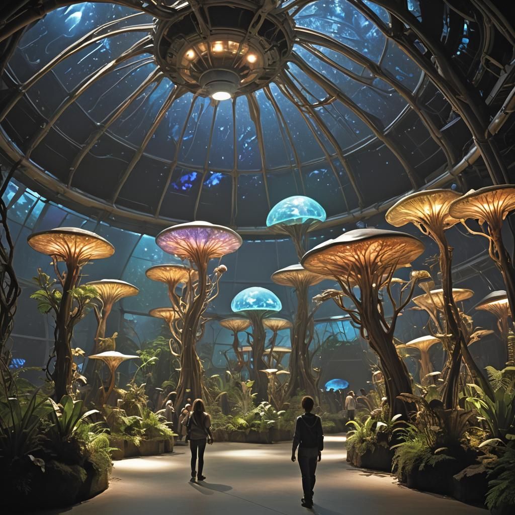 Alien Biome: The Living Exhibit Structure: A large, dome-like enclosure ...