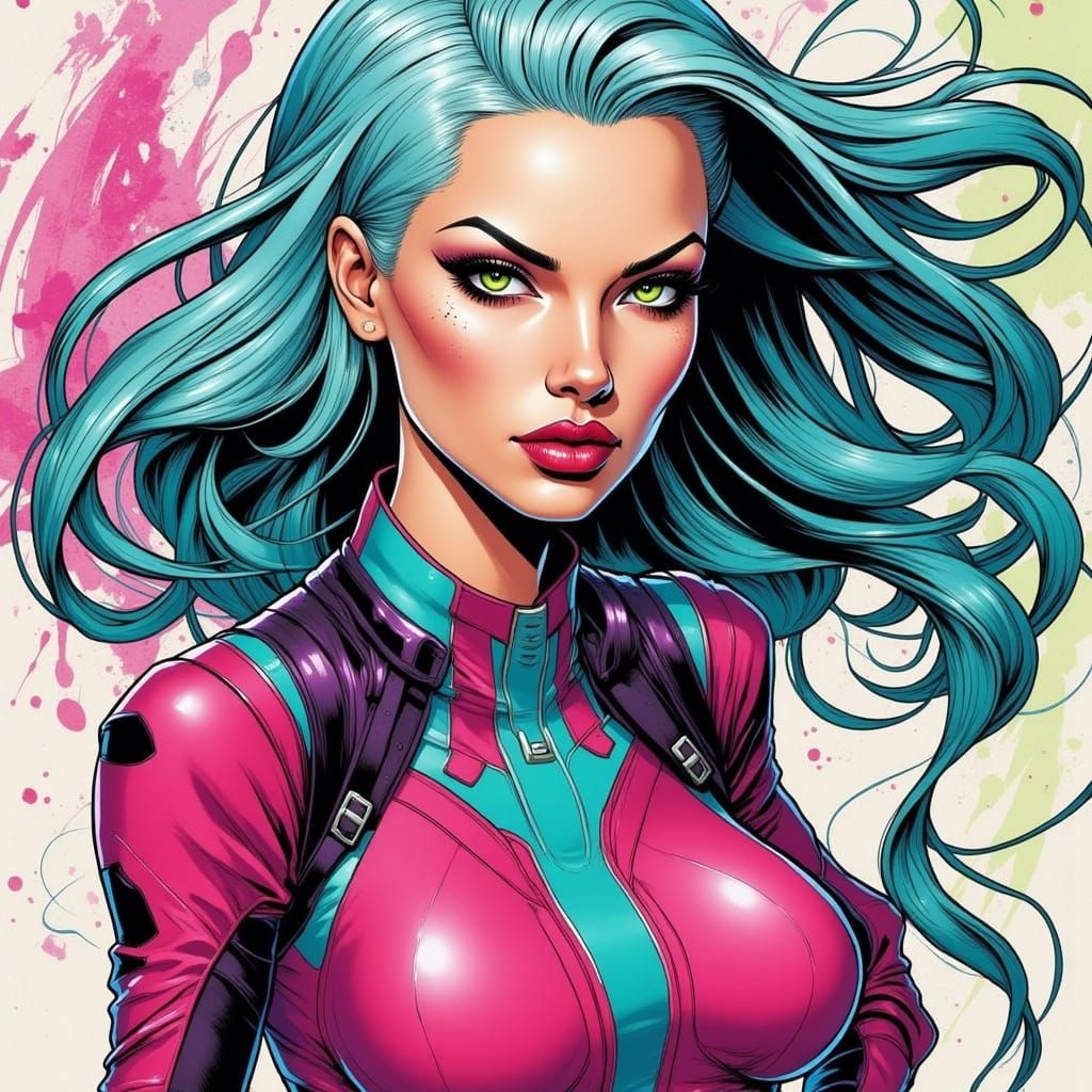 Multiple model beauty - Ethereal Futuristic Femme Fatale in...