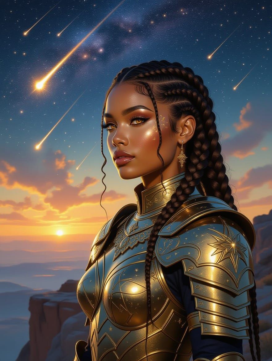 Celestial Warrior Queen - Stellar Warrior Queen in Hyperreal...