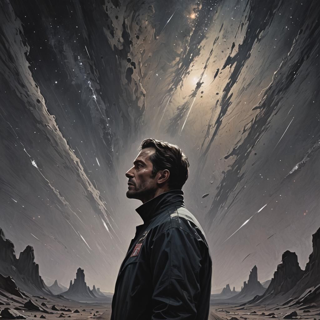 man looks at space - AI Generated Artwork - NightCafe Creator