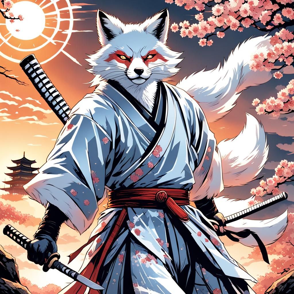 Ronin Kitsune - AI Generated Artwork - NightCafe Creator