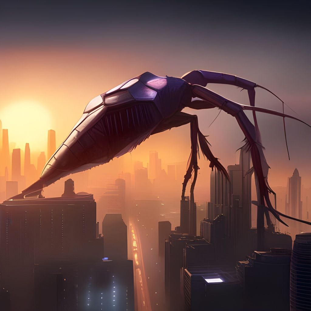 Alien Giant Insect invasion - AI Generated Artwork - NightCafe Creator
