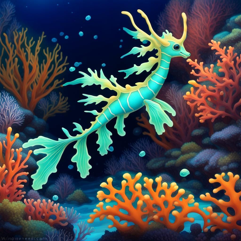 Leafy seadragon - AI Generated Artwork - NightCafe Creator