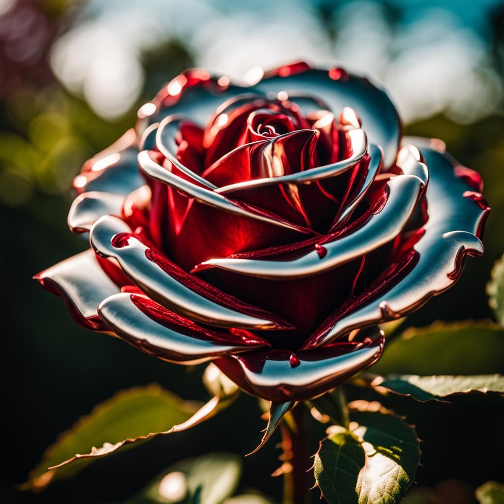 The redish metallic rose. - AI Generated Artwork - NightCafe Creator