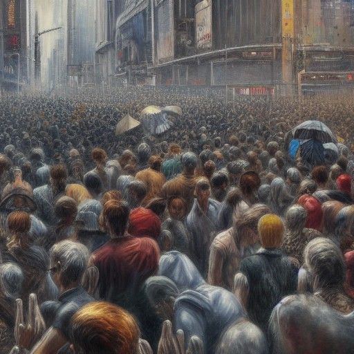 Human Beings in a mob - AI Generated Artwork - NightCafe Creator
