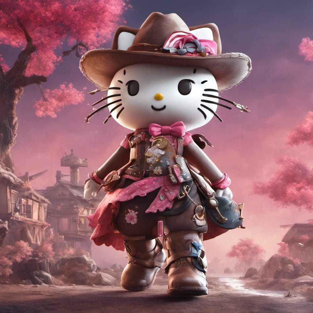 Hello Kitty Cowgirl - AI Generated Artwork - NightCafe Creator